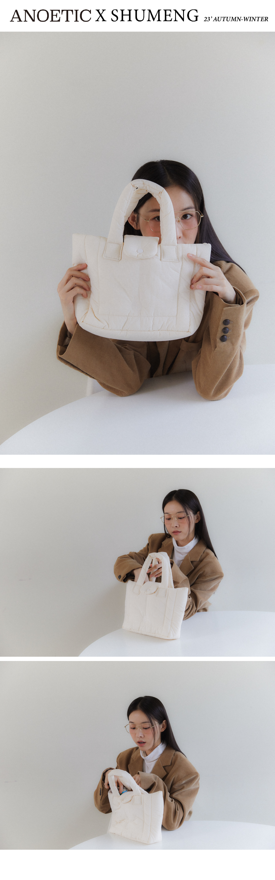 MUSINSA公式 | ANOETIC ANC PADDING TOTE BAG_IVORY